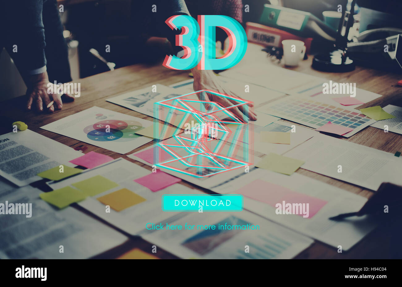3D Three Dimensional Futuristic Display Modern Concept Stock Photo - Alamy