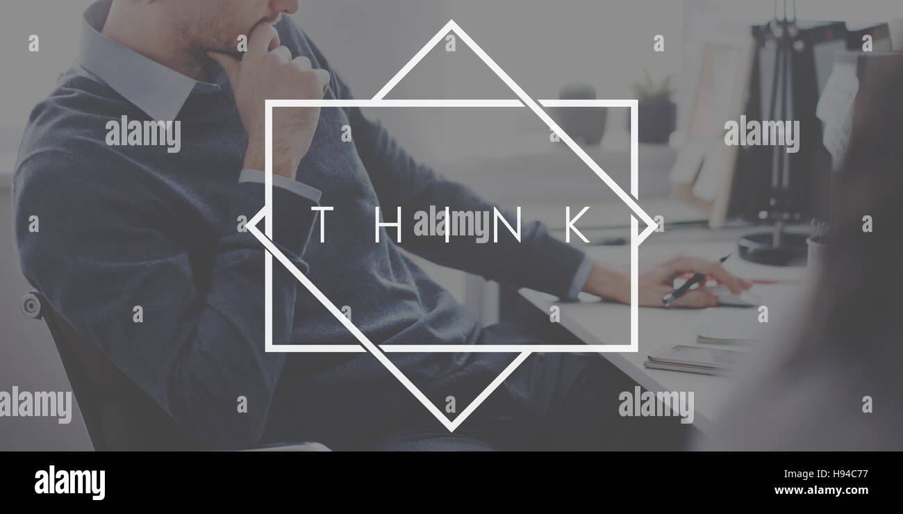 Think Thinkning Plan Planning Emotions Concept Stock Photo - Alamy