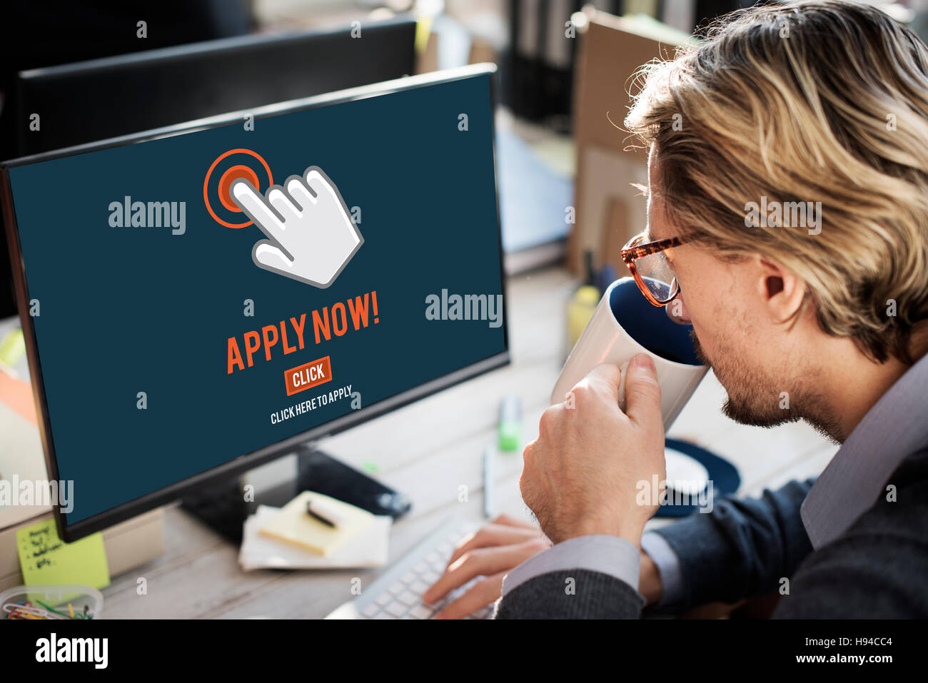 Apply Now Application Human Resources Employment Concept Stock Photo ...