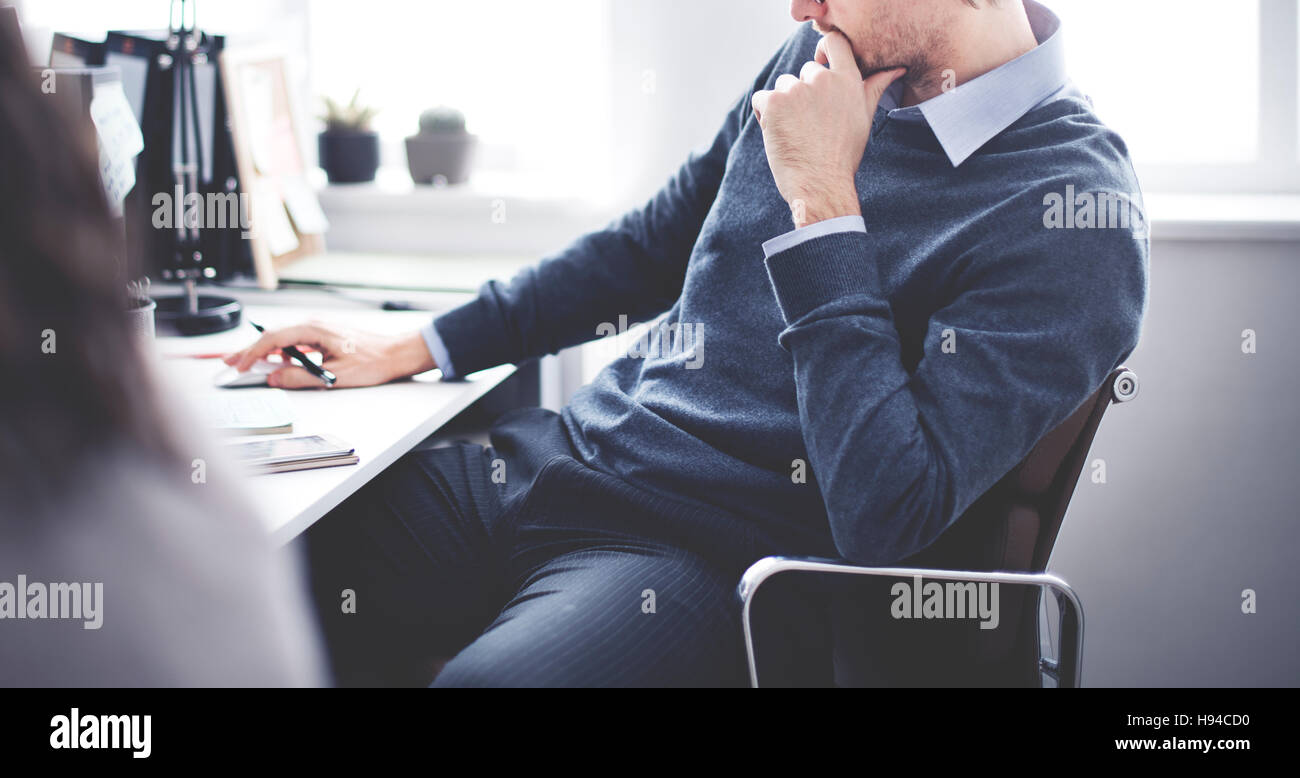 Businessman Thinking Ideas Strategy Working Concept Stock Photo - Alamy