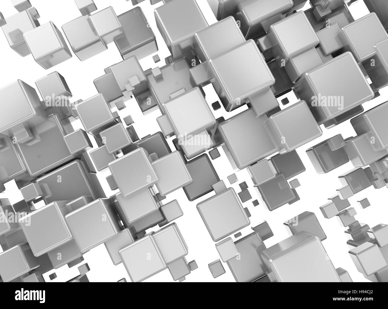 3D Cubes Chrome Digital Abstract Background Stock Photo - Alamy