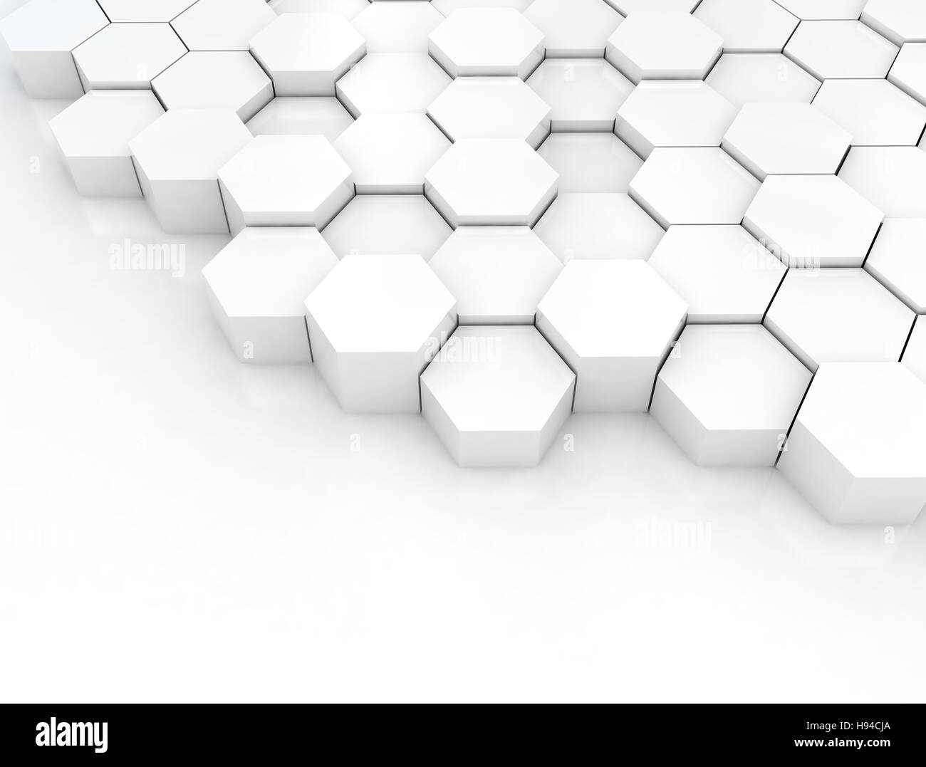Abstract white background with hexagons Stock Photo - Alamy