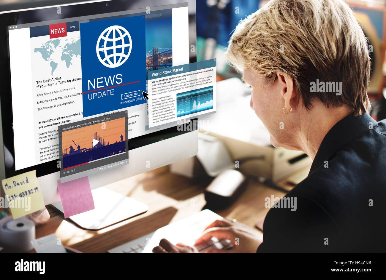 News Update Journalism Headline Media Concept Stock Photo - Alamy