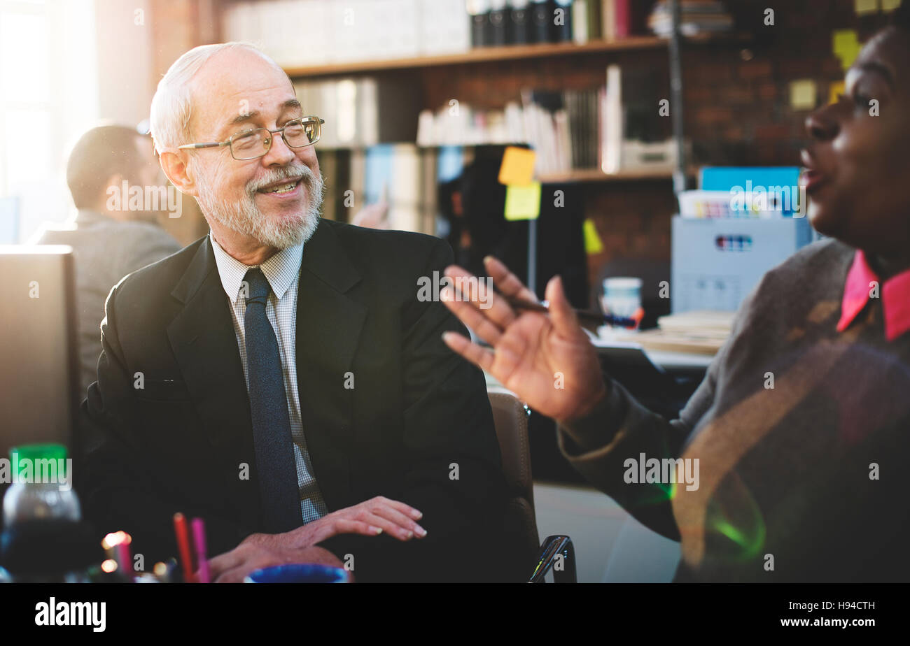 Business People Talking Planning Job Concept Stock Photo - Alamy