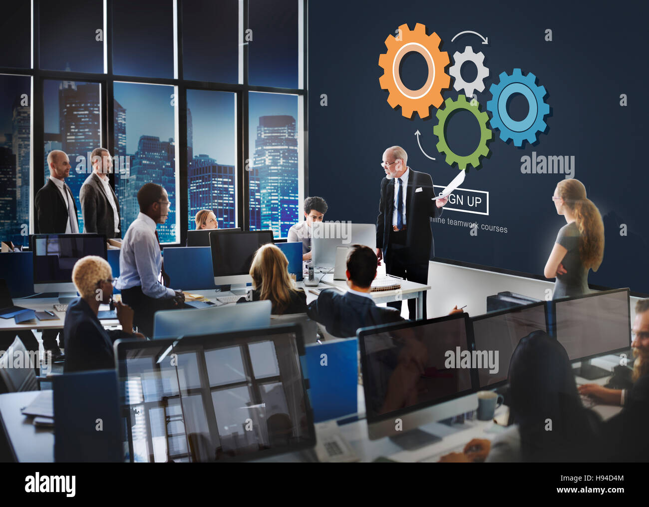 Process Think Collaboration Cog Mechanism Concept Stock Photo - Alamy