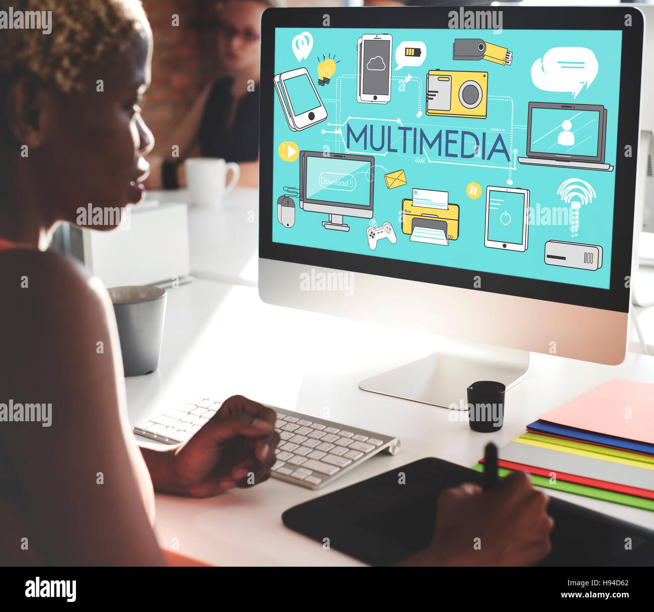 Multimedia Communication Connection Technology Devices Concept Stock ...