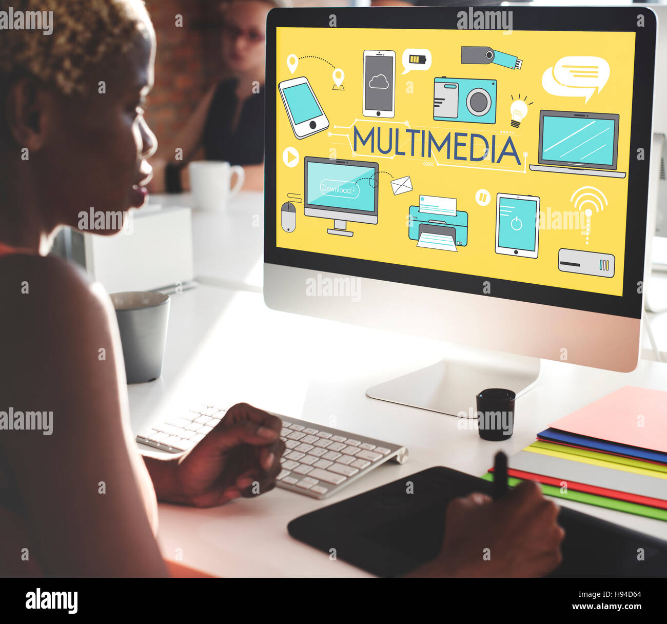 Multimedia Communication Connection Technology Devices Concept Stock ...