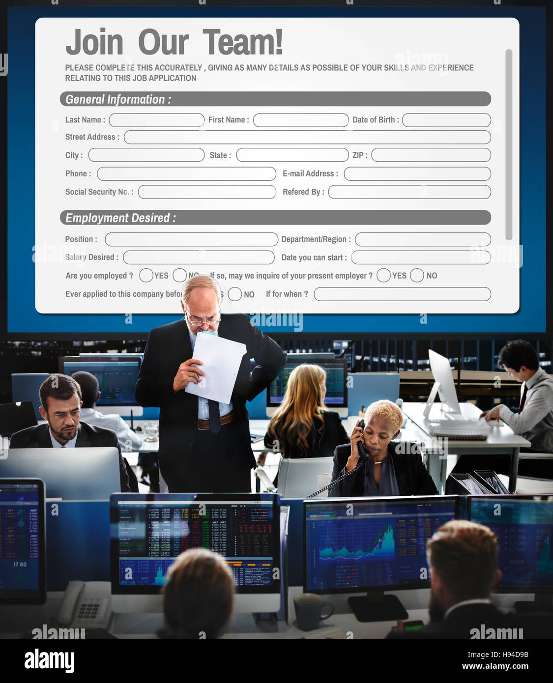 Online Web Job Application Form Concept Stock Photo - Alamy