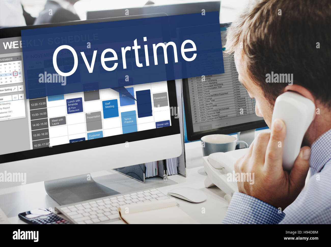 Overtime Hard Working Overload Concept Stock Photo - Alamy