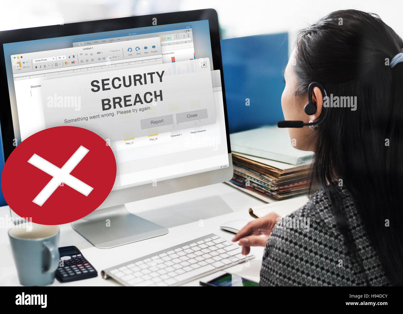 Security Breach Cyber Attack Computer Crime Password Concept Stock ...