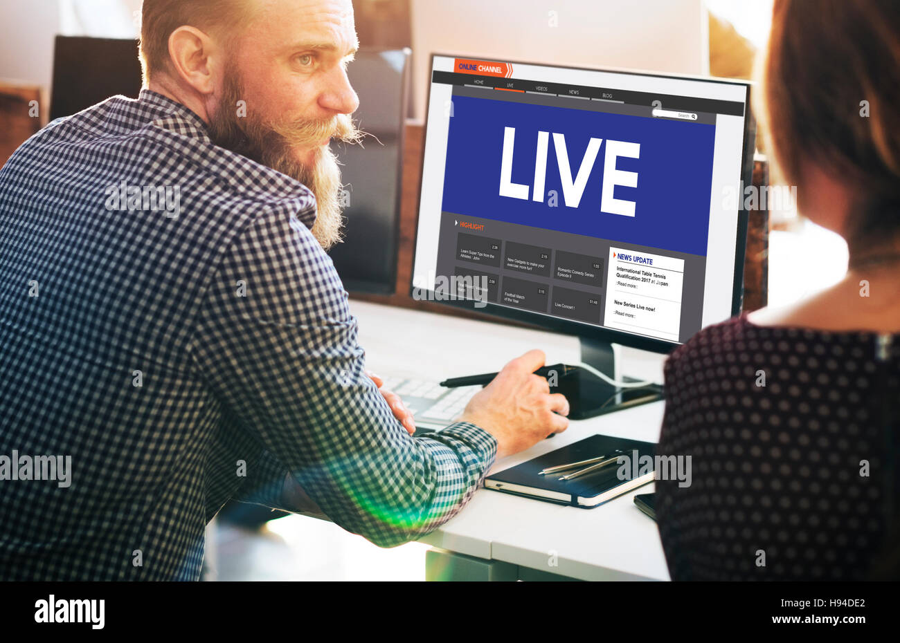 Live Broadcast Media News Online Concept Stock Photo - Alamy
