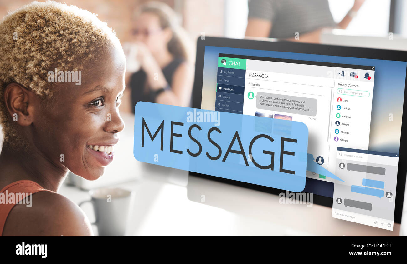 Online Message Email Digital Chatting Concept Stock Photo - Alamy