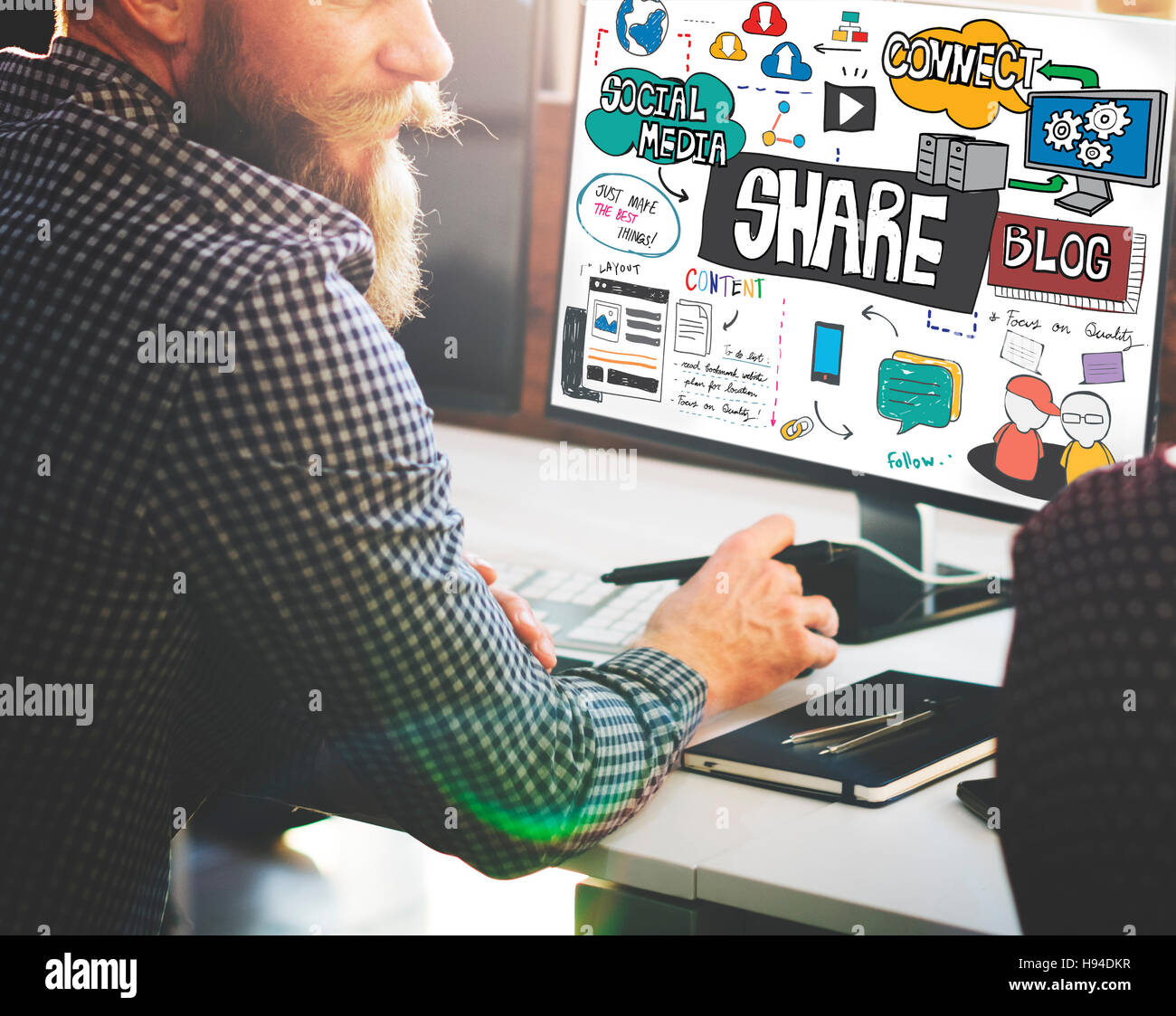 Share Sharing Communication Feedback Connect Concept Stock Photo - Alamy