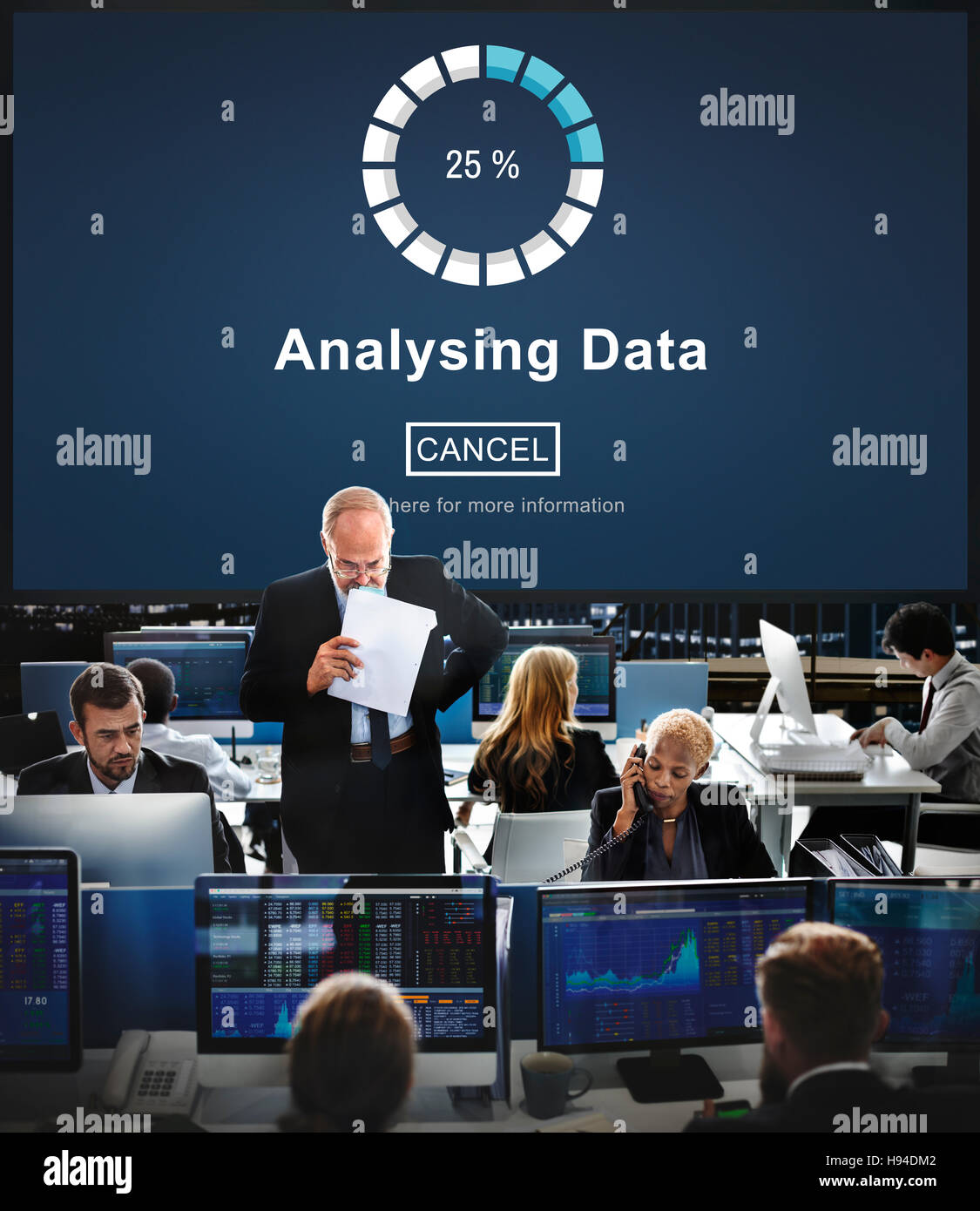 Analysing Data Loading Progress Bar Concept Stock Photo - Alamy