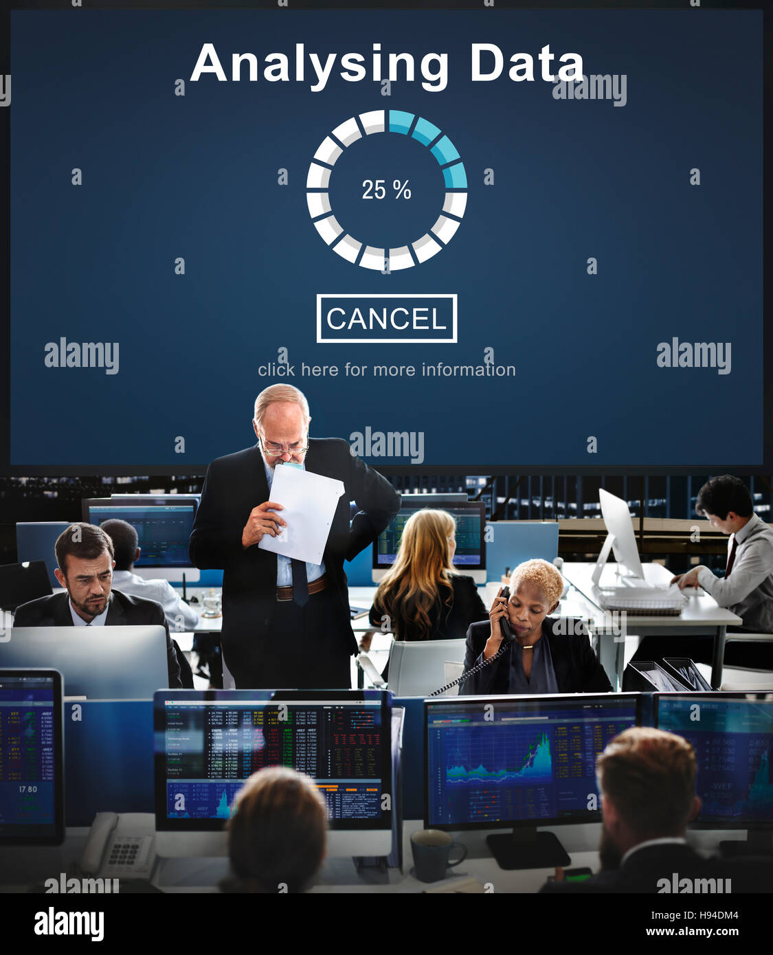 Analysing Data Loading Progress Bar Concept Stock Photo - Alamy