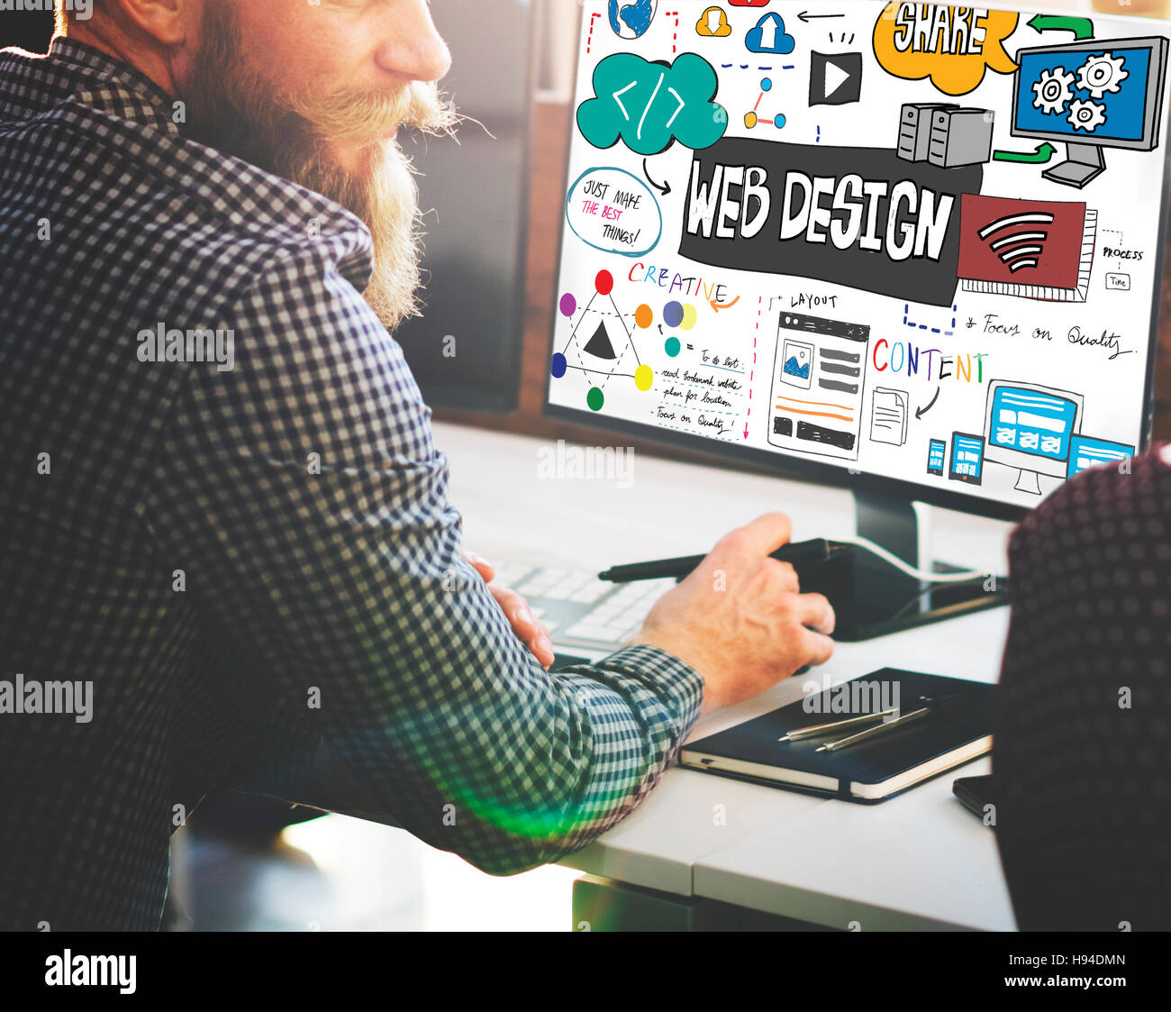 Web Design Blogging Layout Database Information Concept Stock Photo - Alamy