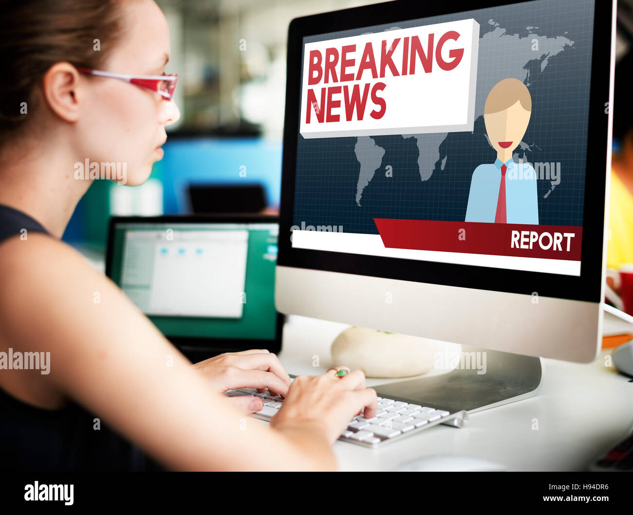 Breaking News Article Broadcast Headline Journal Concept Stock Photo ...