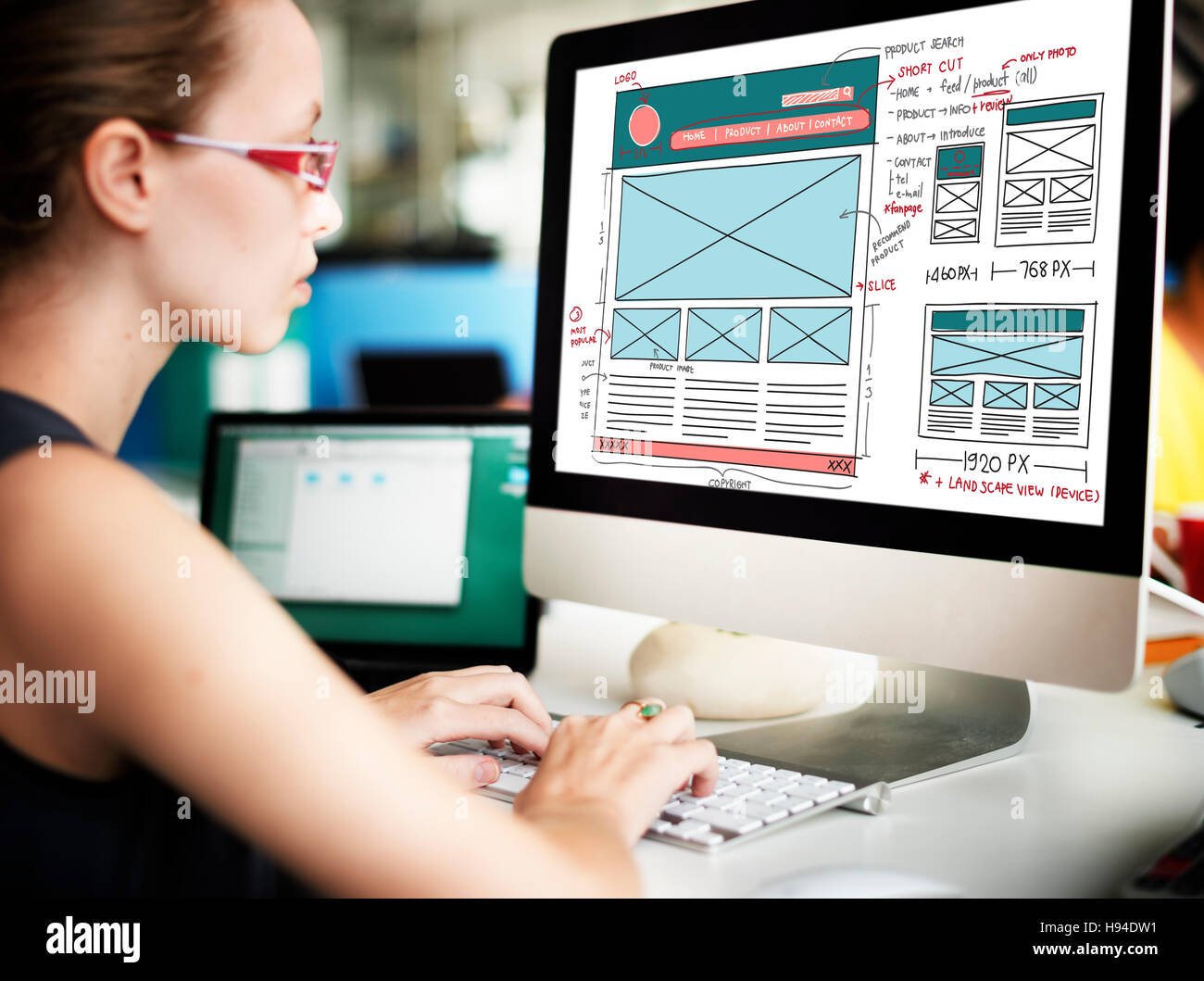 Design Graphic Framework Form Sketch Concept Stock Photo - Alamy