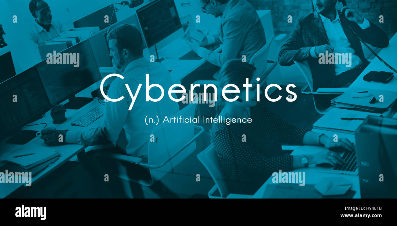Cybernetics Artificial Intelligence Technology Graphic Concept Stock ...