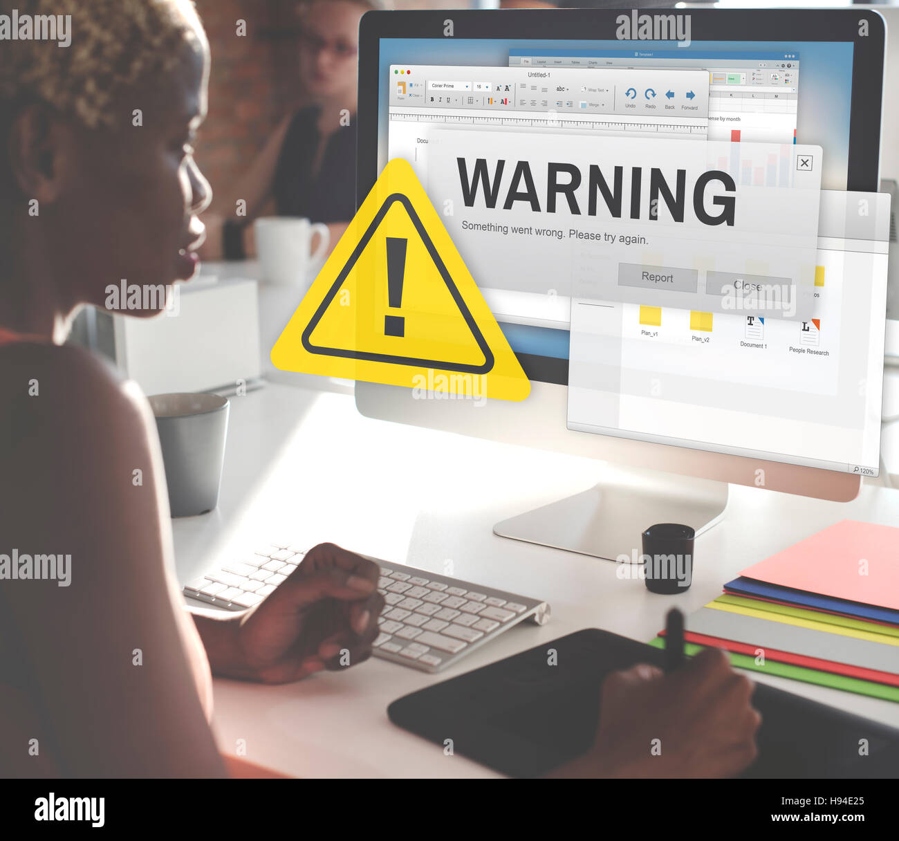 Warning Accident Caution Dangerous Help Concept Stock Photo - Alamy