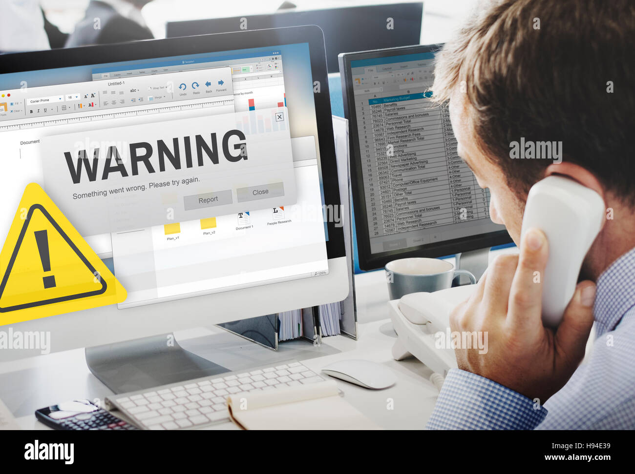 Warning Accident Caution Dangerous Help Concept Stock Photo - Alamy