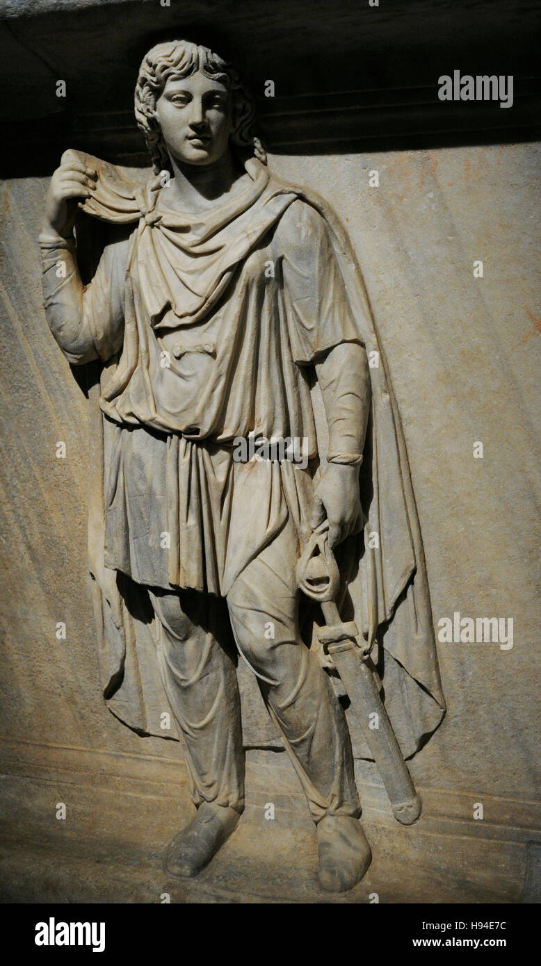 The Hadrianeum or temple of Hadrian. Representation of one of the Roman ...