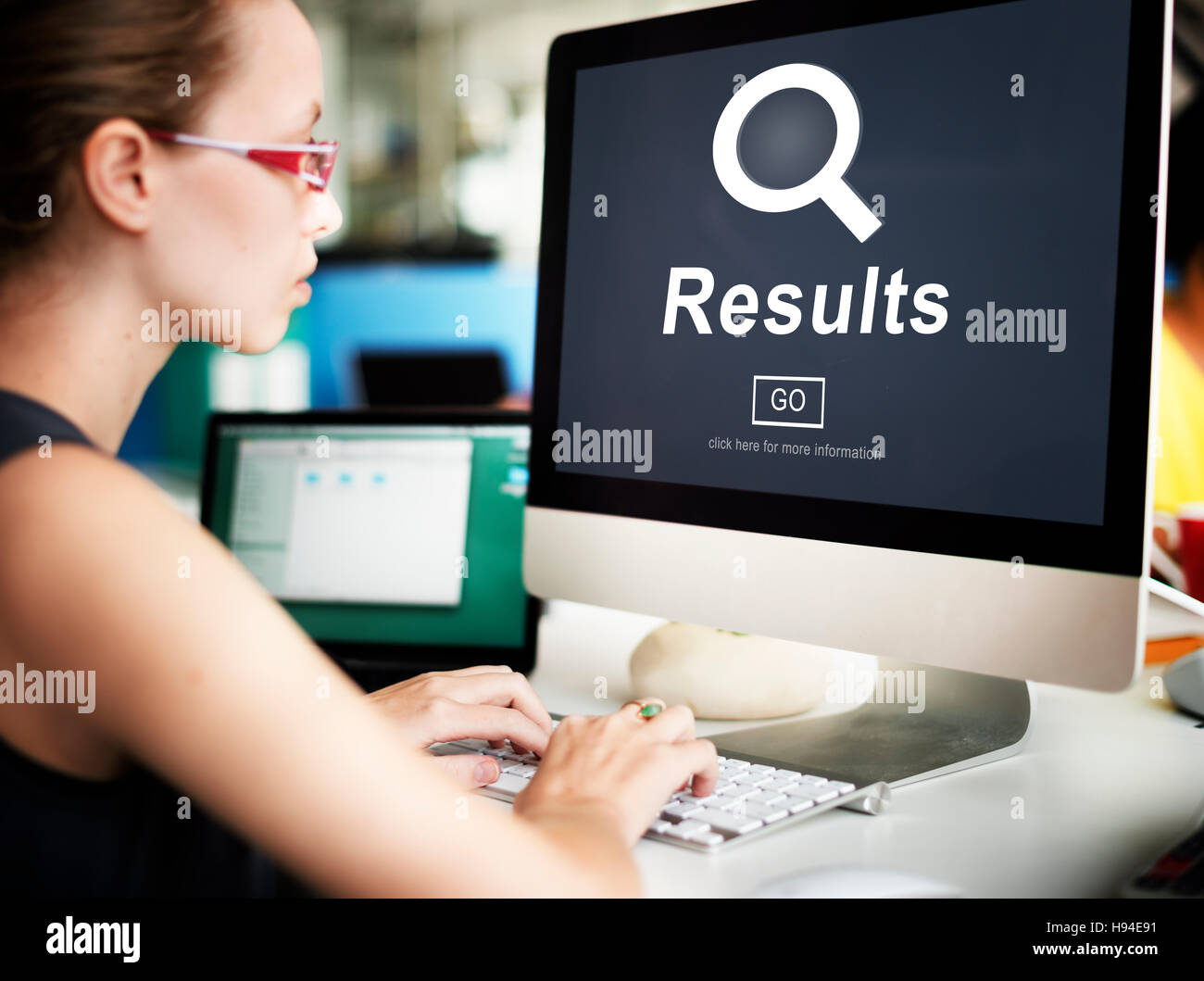 Results Information Homepage Evaluation Search Concept Stock Photo - Alamy