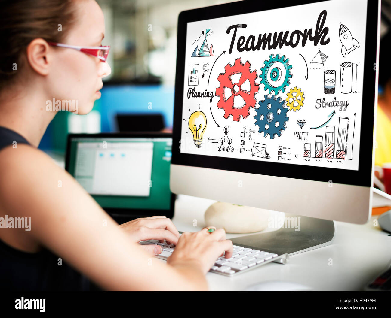 Teamwork Team Collaboration Connection Togetherness Unity Concept Stock ...