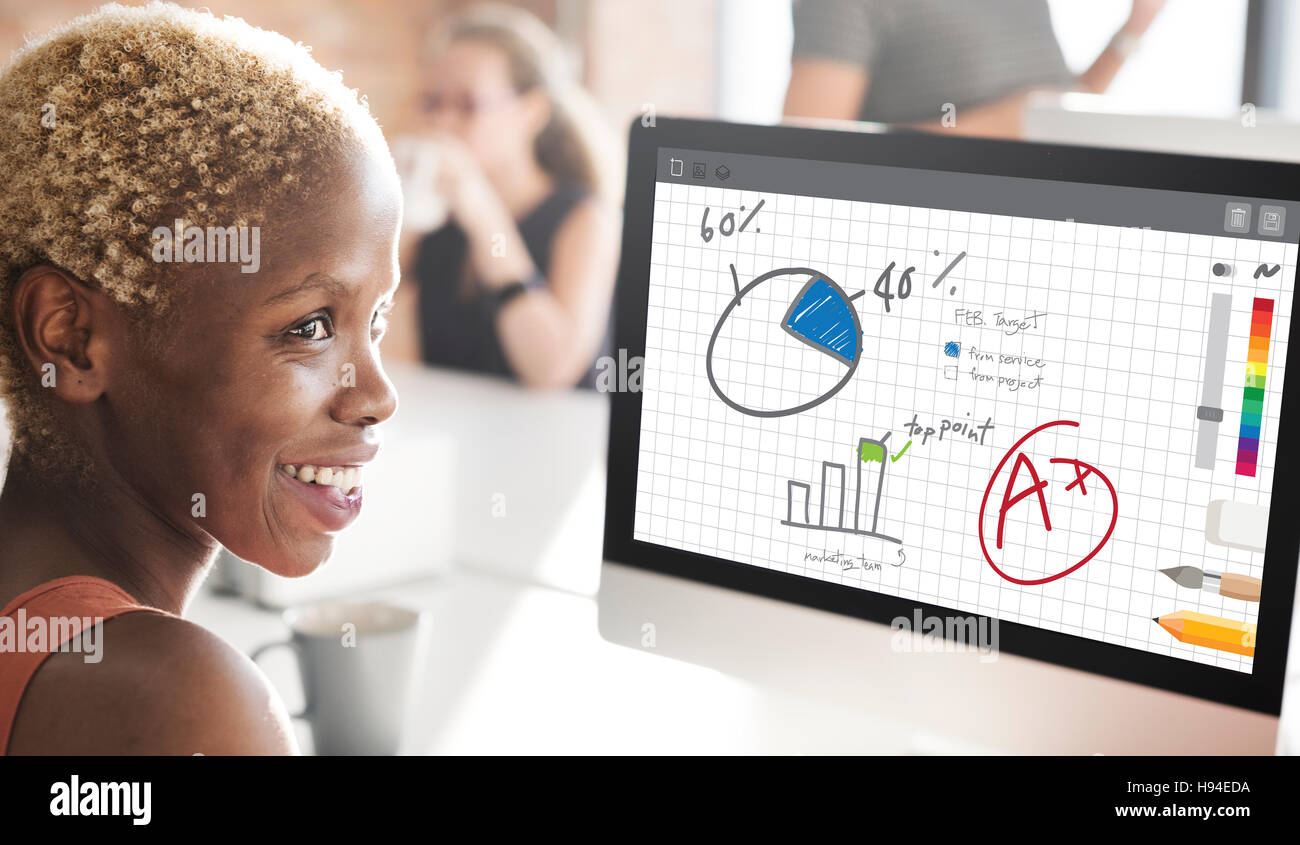 Pie Chart Graph Analysing Data Concept Stock Photo - Alamy