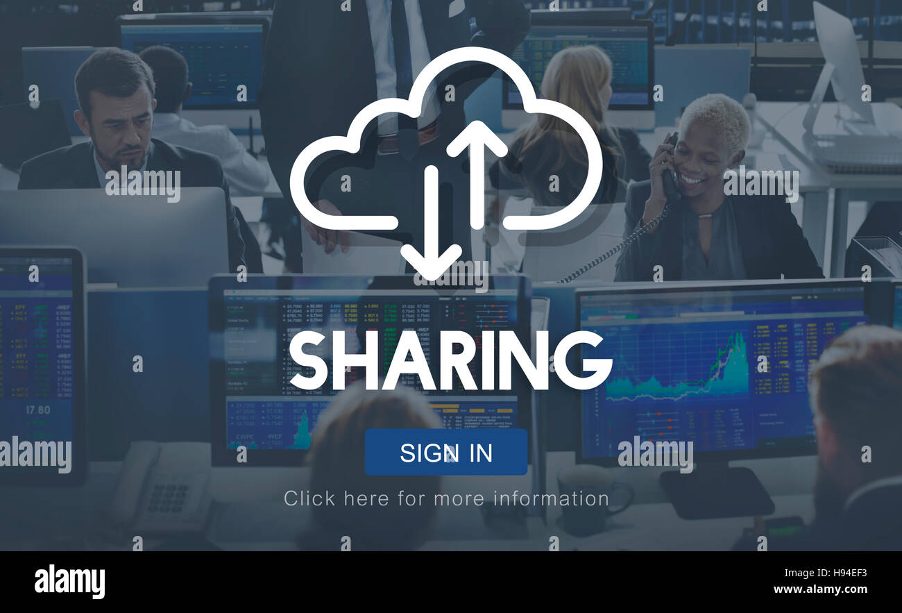 Sharing Social Media Networking Exchange Concept Stock Photo - Alamy