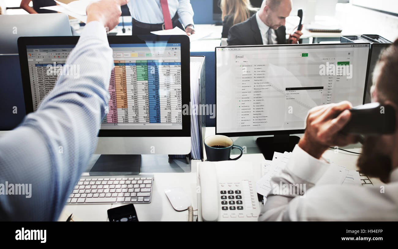 Business Team Working Accounting Correspondence Concept Stock Photo - Alamy