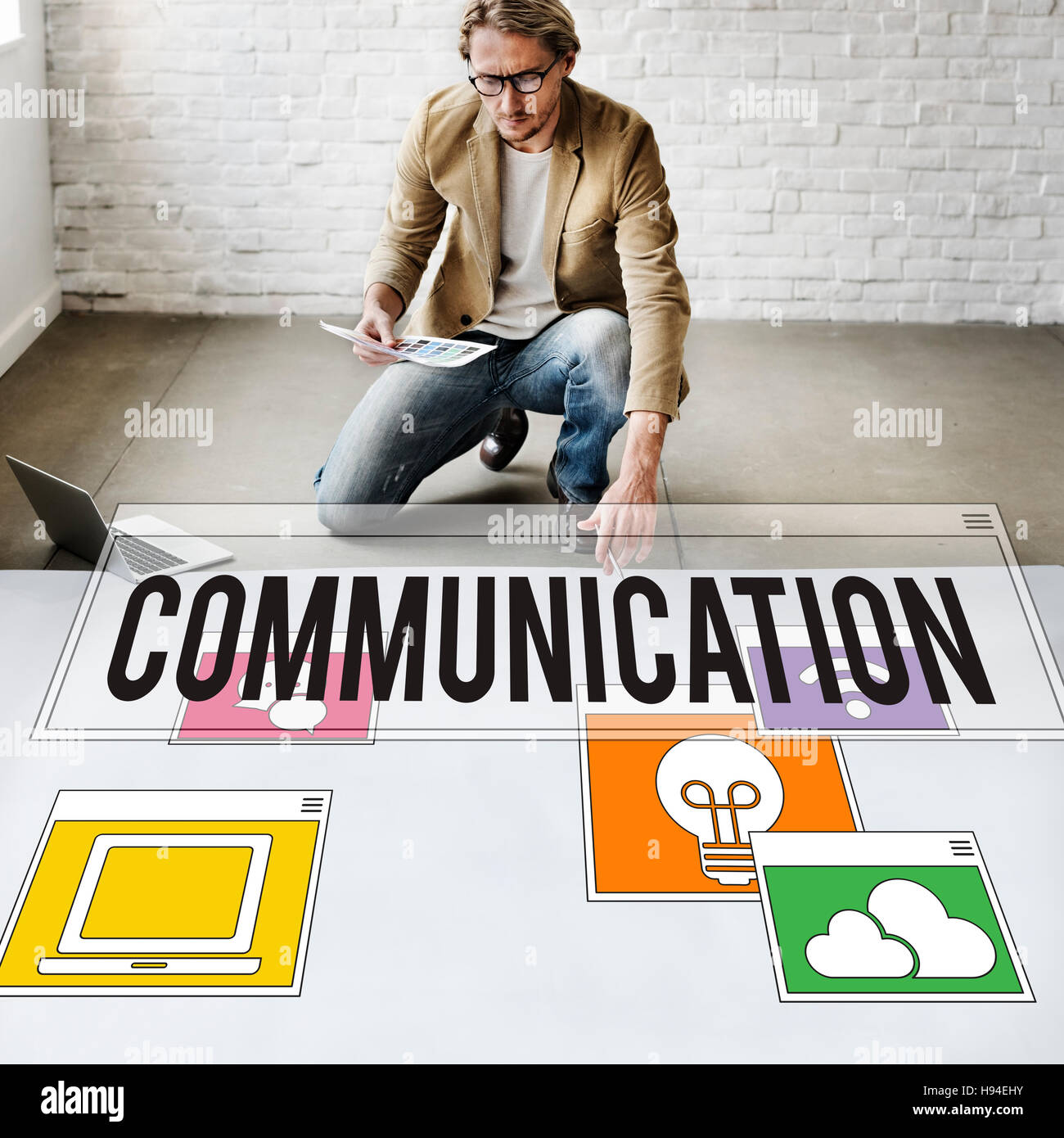 Communication Technology Online Networking Connection Concept Stock ...