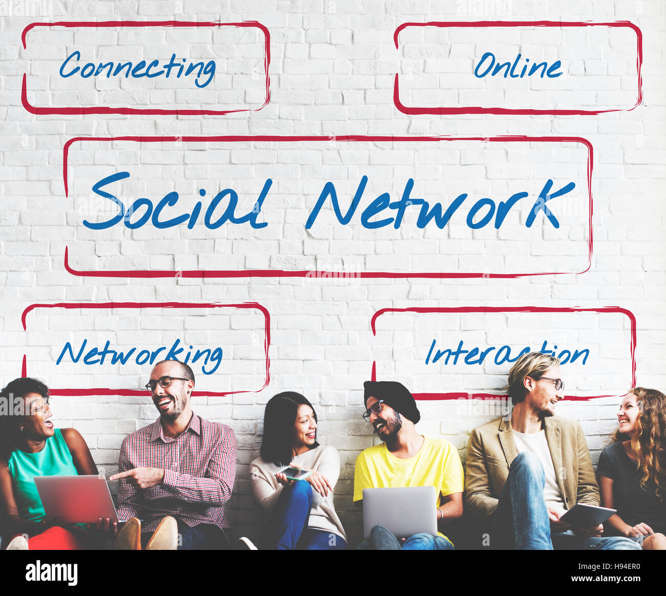Social Network Connection Internet Digital Words Concept Stock Photo ...