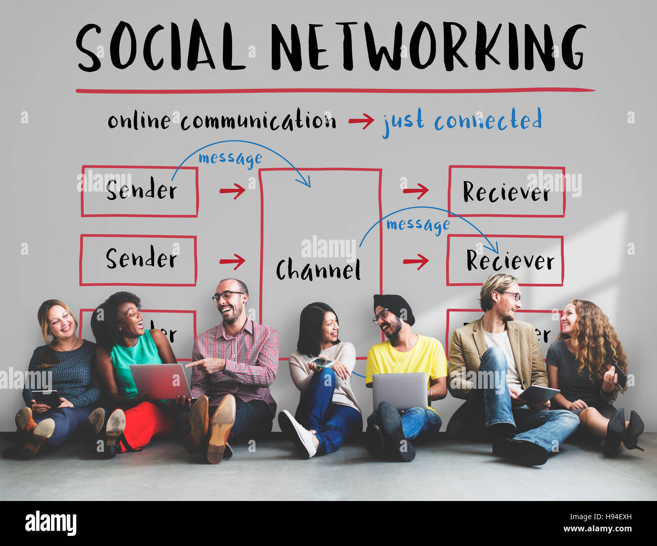 Social Networking Channel Diagram Graphic Concept Stock Photo - Alamy