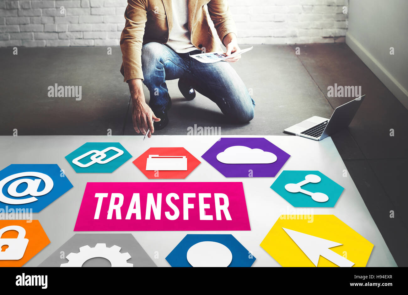 Transfer Transmission Word Graphic Concept Stock Photo - Alamy