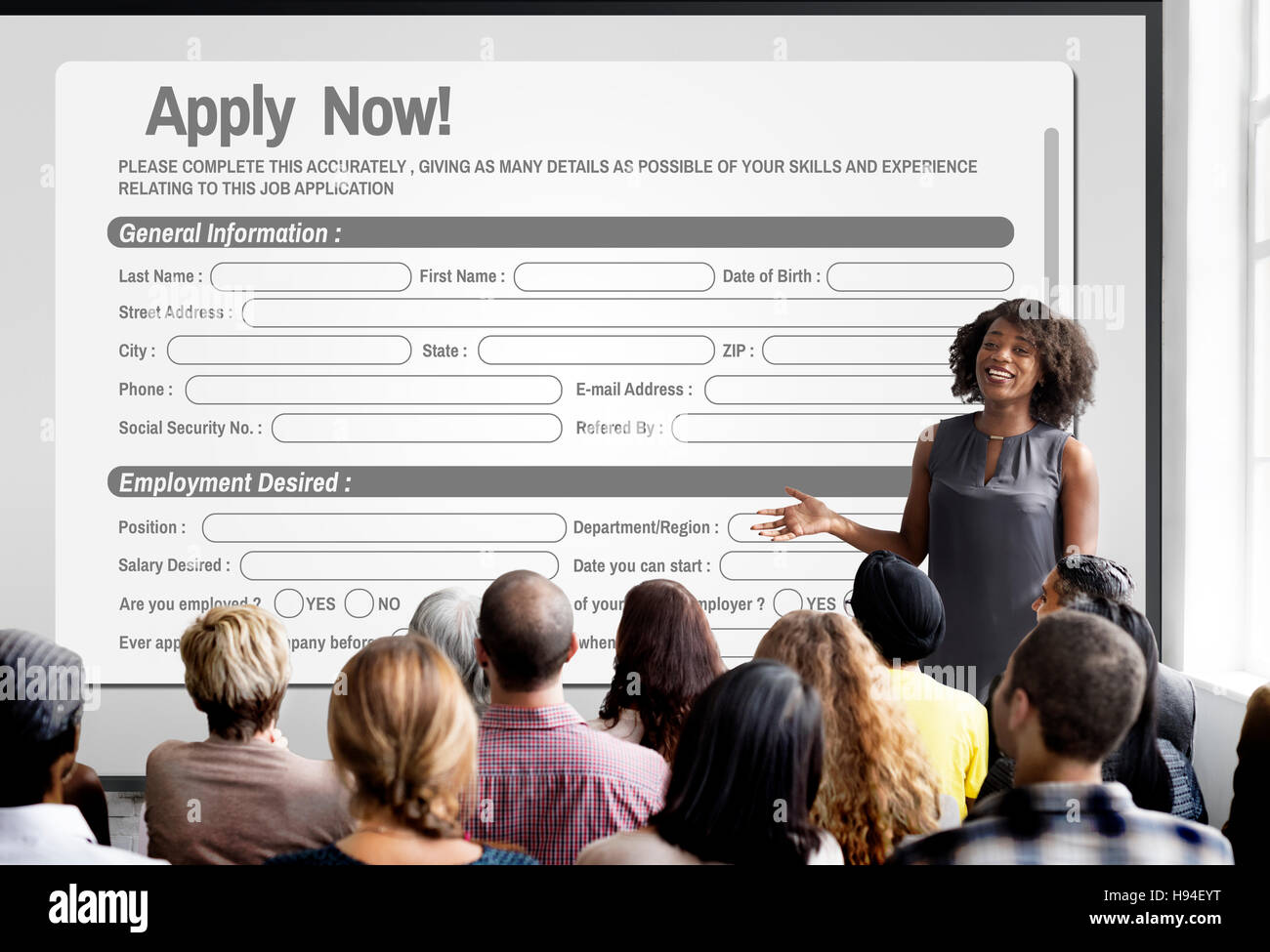 Online Web Job Application Form Concept Stock Photo - Alamy
