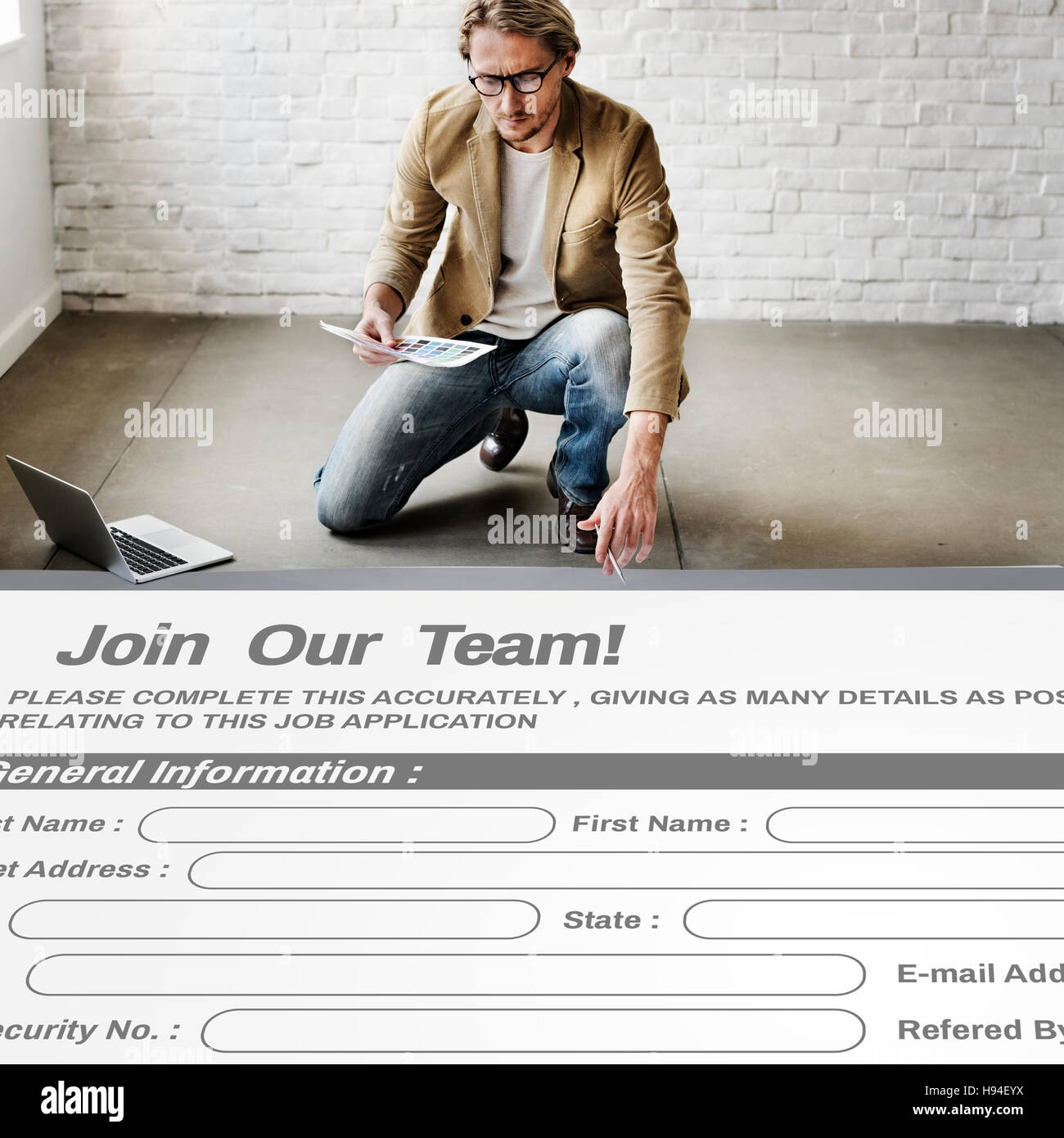 Online Web Job Application Form Concept Stock Photo - Alamy