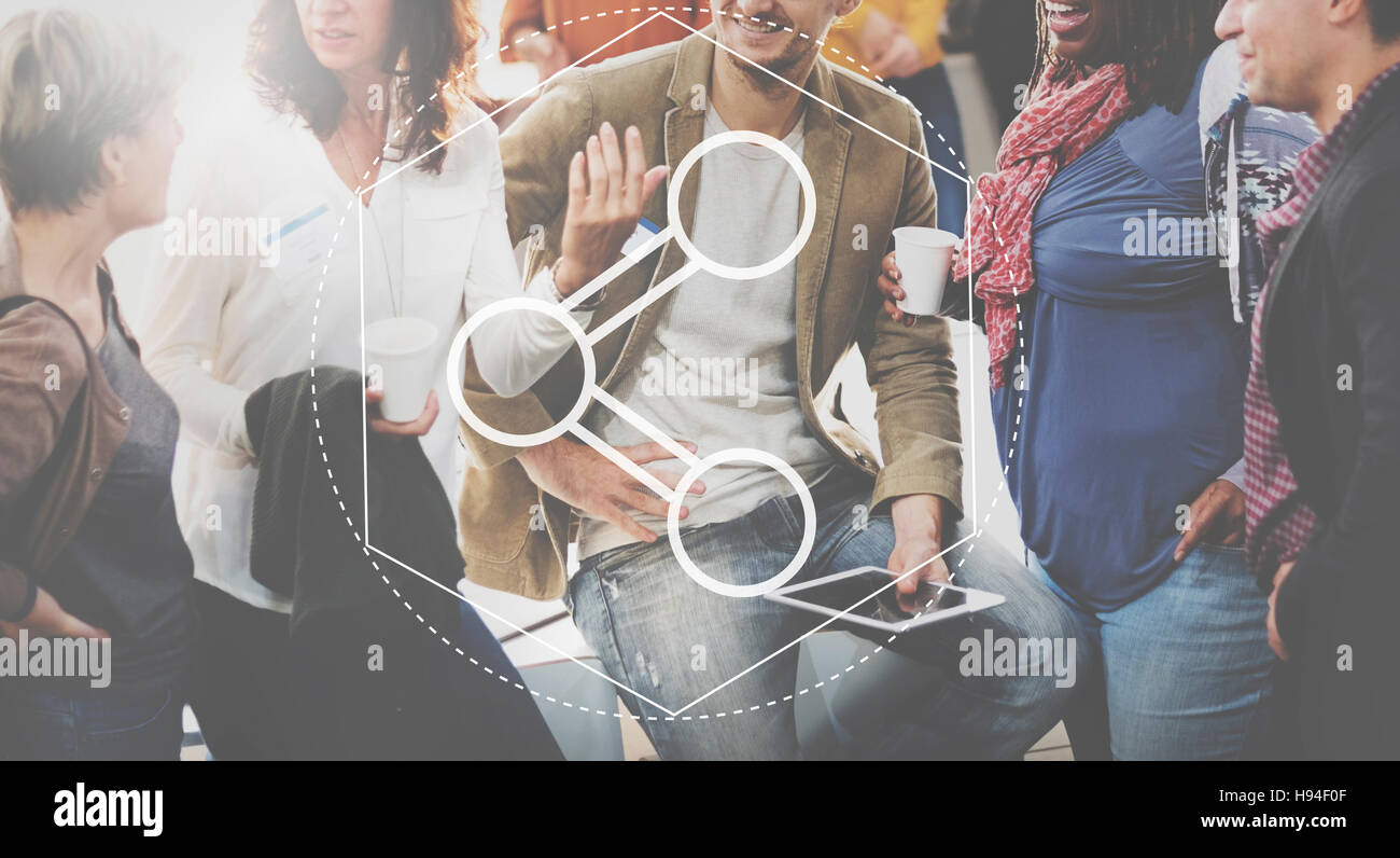 Link Sharing Information Technology Graphic Concept Stock Photo - Alamy