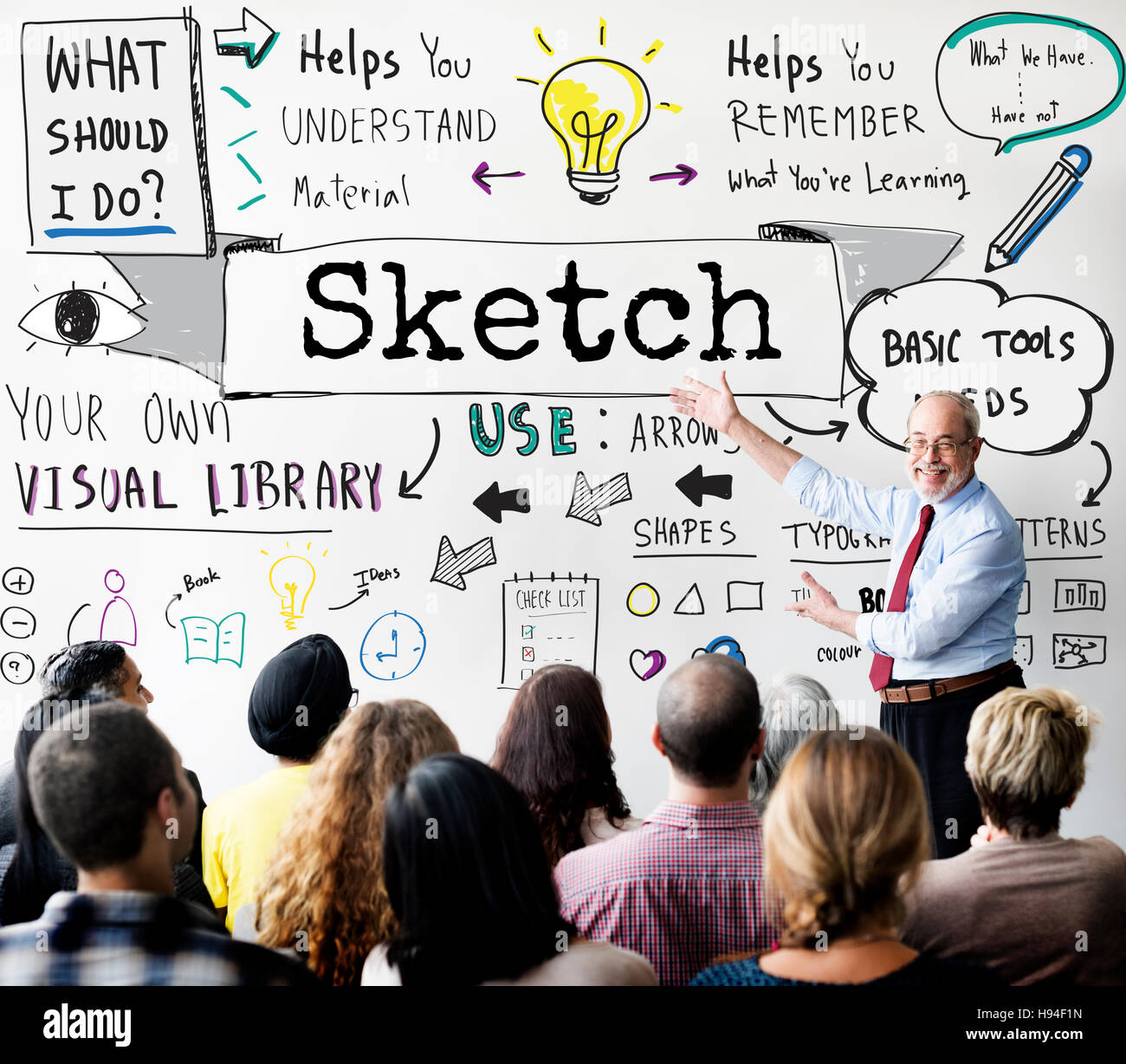 Sketch Notes Creative Drawing Design Graphic Concept Stock Photo - Alamy
