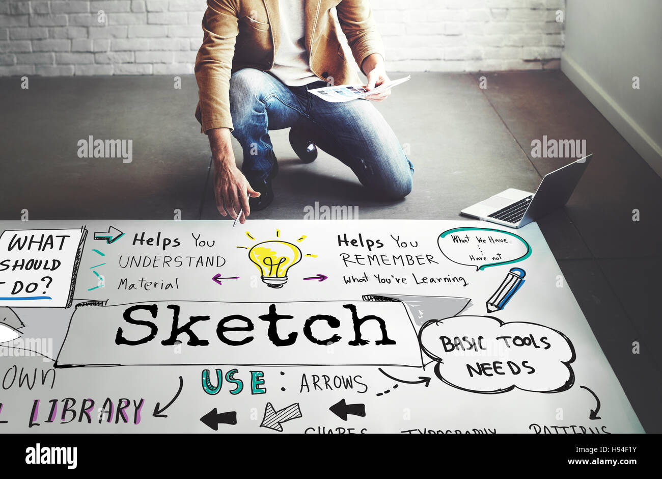 Sketch Notes Creative Drawing Design Graphic Concept Stock Photo - Alamy