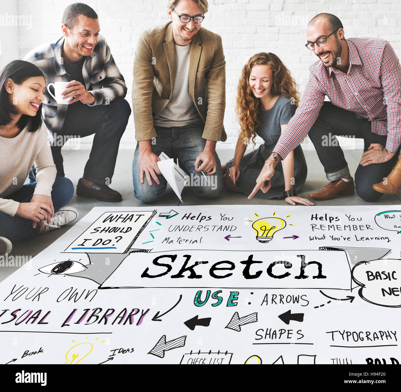 Sketch Notes Creative Drawing Design Graphic Concept Stock Photo - Alamy