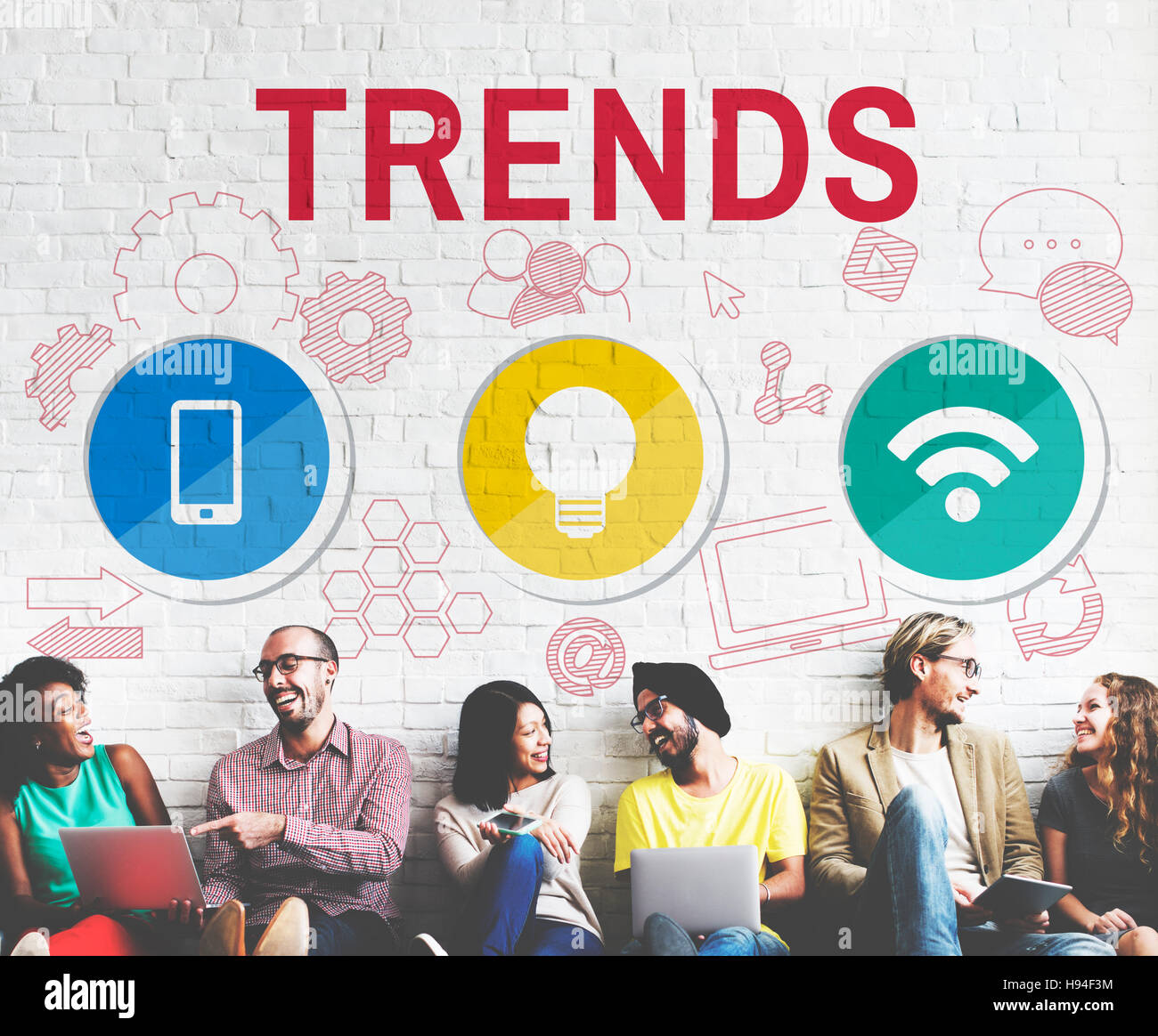 Technology Communication Icons Symbols Concept Stock Photo - Alamy