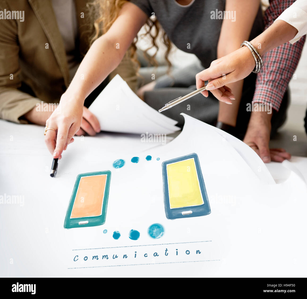 Communication Telecommunication Network Technology Concept Stock Photo ...