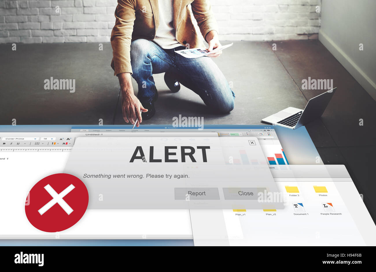 Attention Alert Connection Interrupted Warning Concept Stock Photo - Alamy