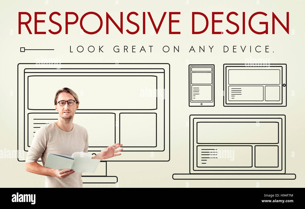 Responsive Design Layout Webpage Template Concept Stock Photo - Alamy