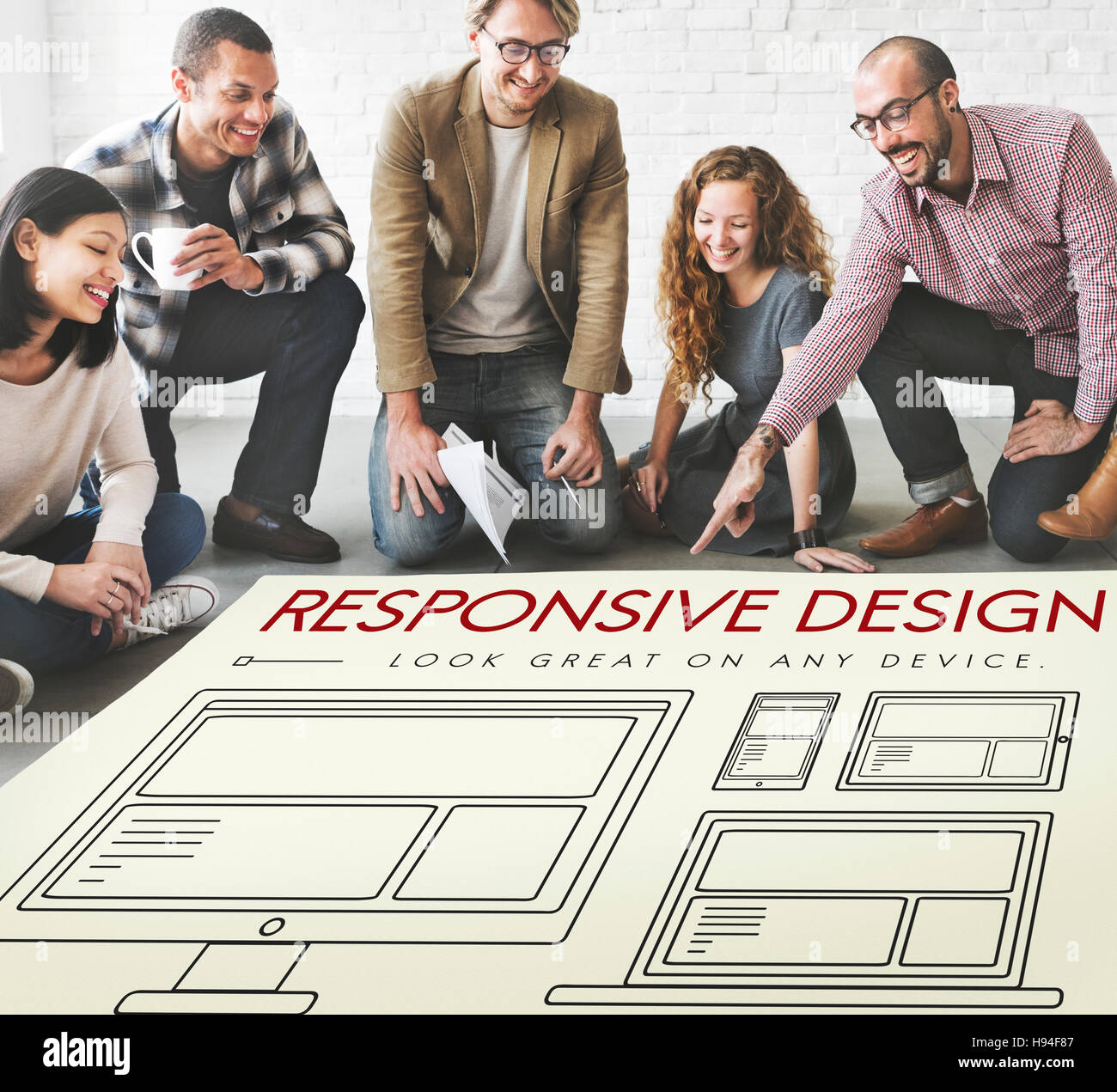 Responsive Design Layout Webpage Template Concept Stock Photo - Alamy