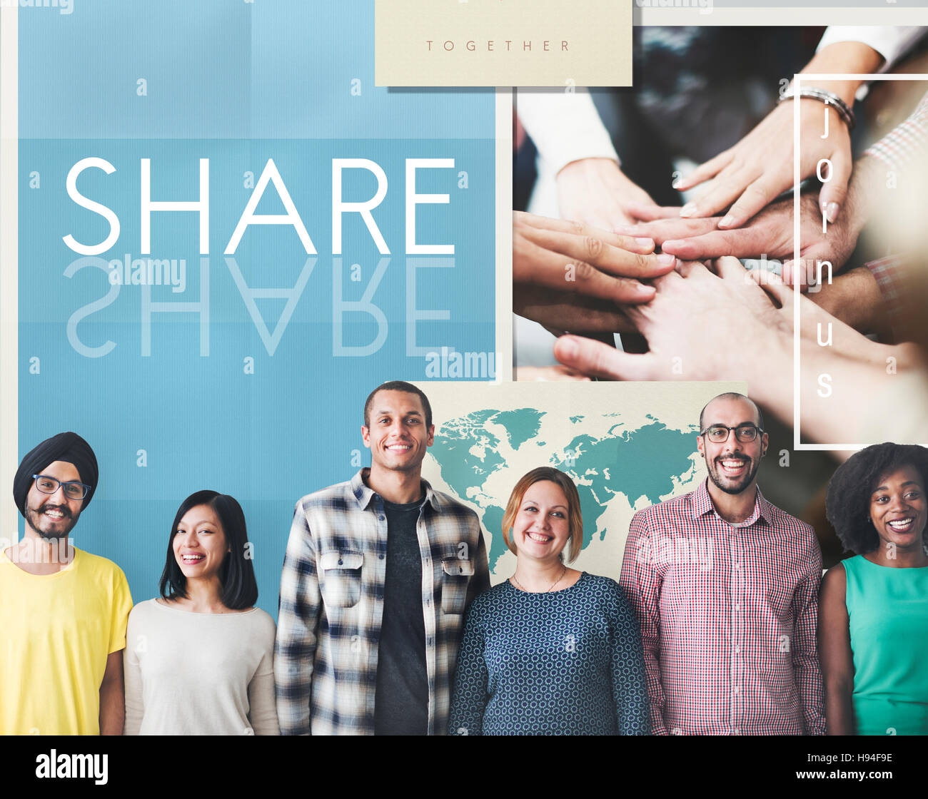Team Teamwork Help Share Contribute Concept Stock Photo - Alamy