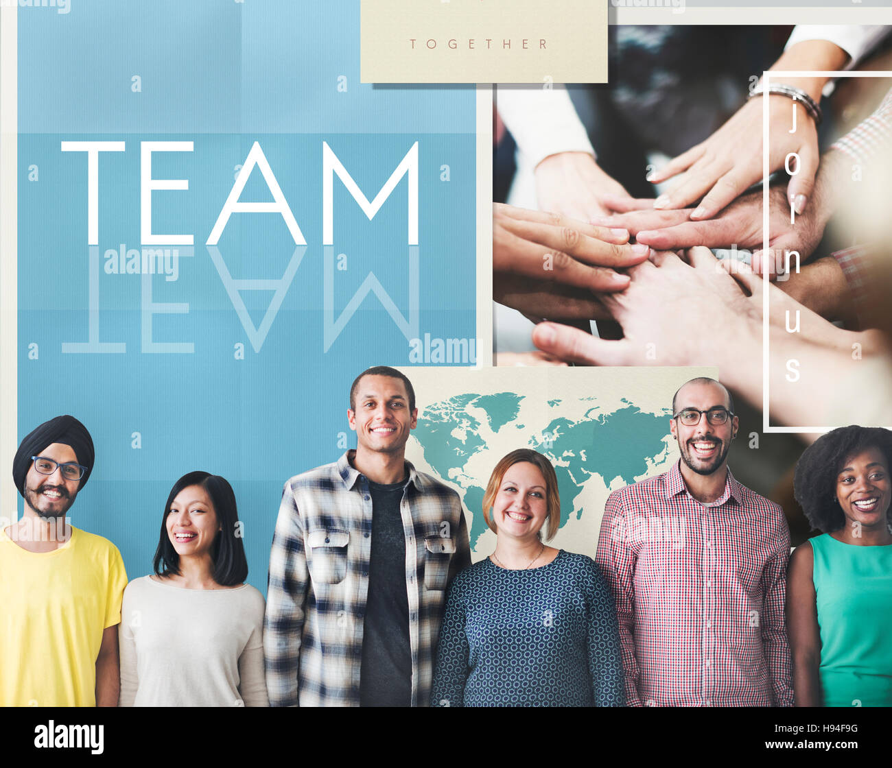 Team Teamwork Help Share Contribute Concept Stock Photo - Alamy