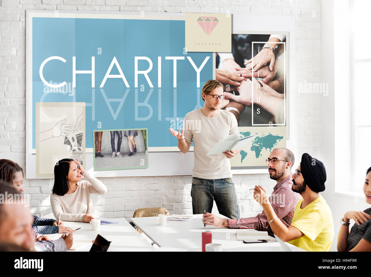 Team Teamwork Help Share Contribute Concept Stock Photo - Alamy