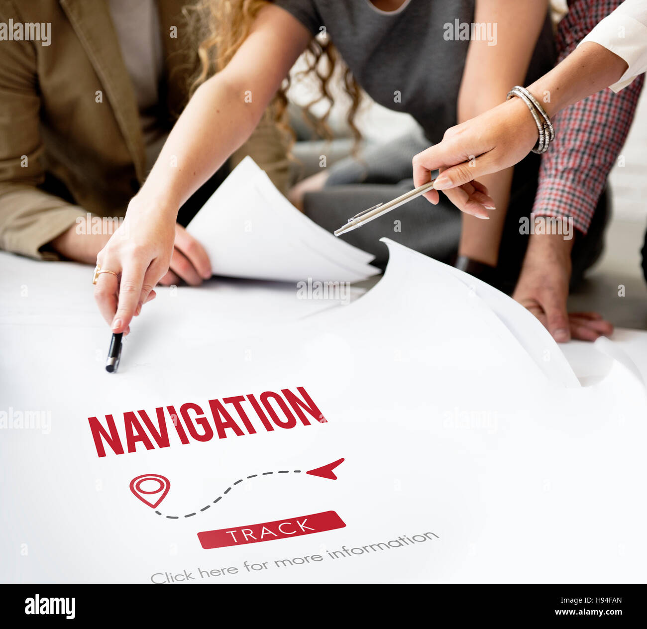 Navigation Gps Pilot Planning Position Route Concept Stock Photo - Alamy